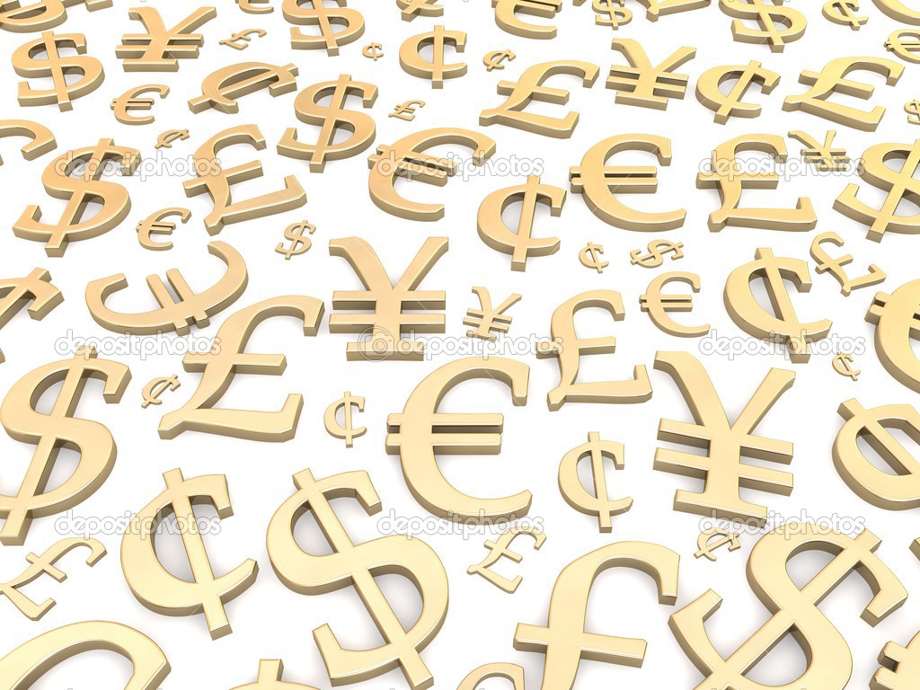 Golden currency symbols background ⬇ Stock Photo, Image by © skvoor ...
