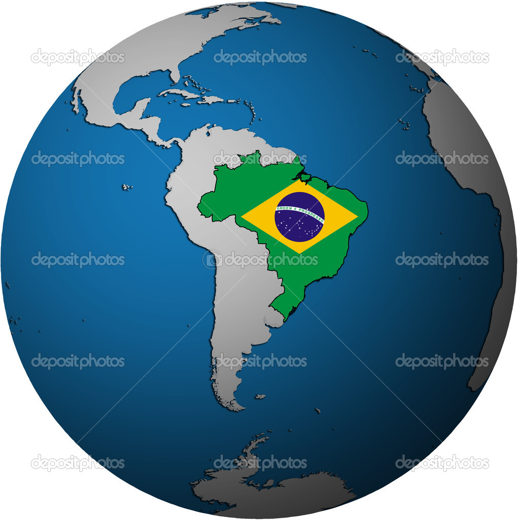 Brazil World Map Globe