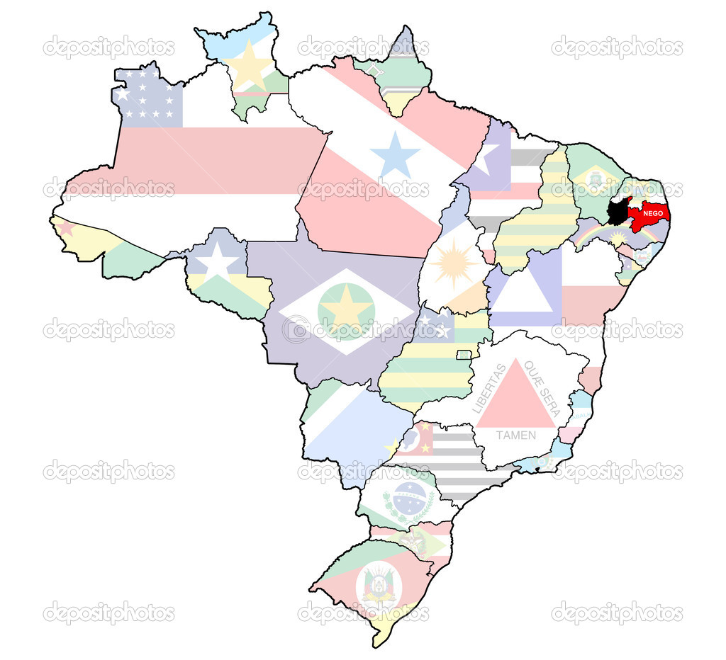 Estado da Paraíba no mapa do Brasil — Fotografias de Stock © michal812 ...