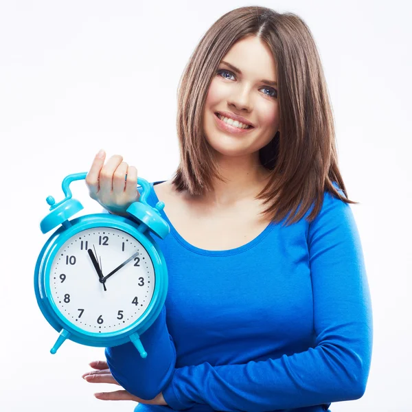 Woman holding clock — Stock Photo © sheftsoff #34537329