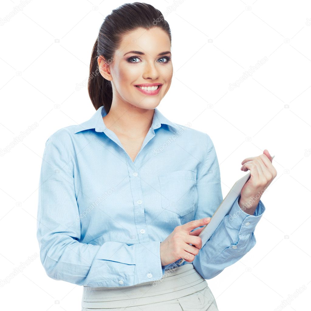 Woman hold white paper banner Stock Photo by ©sheftsoff 37945583