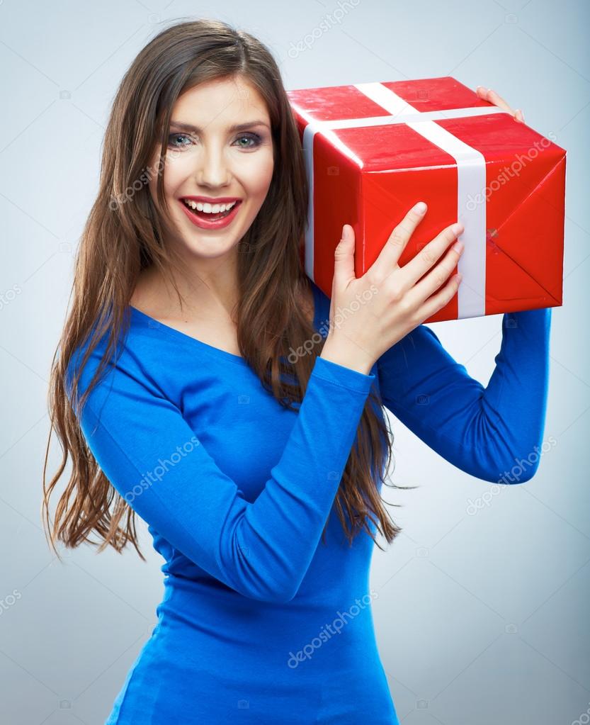 Woman hold gift box Stock Photo by ©sheftsoff 40064237