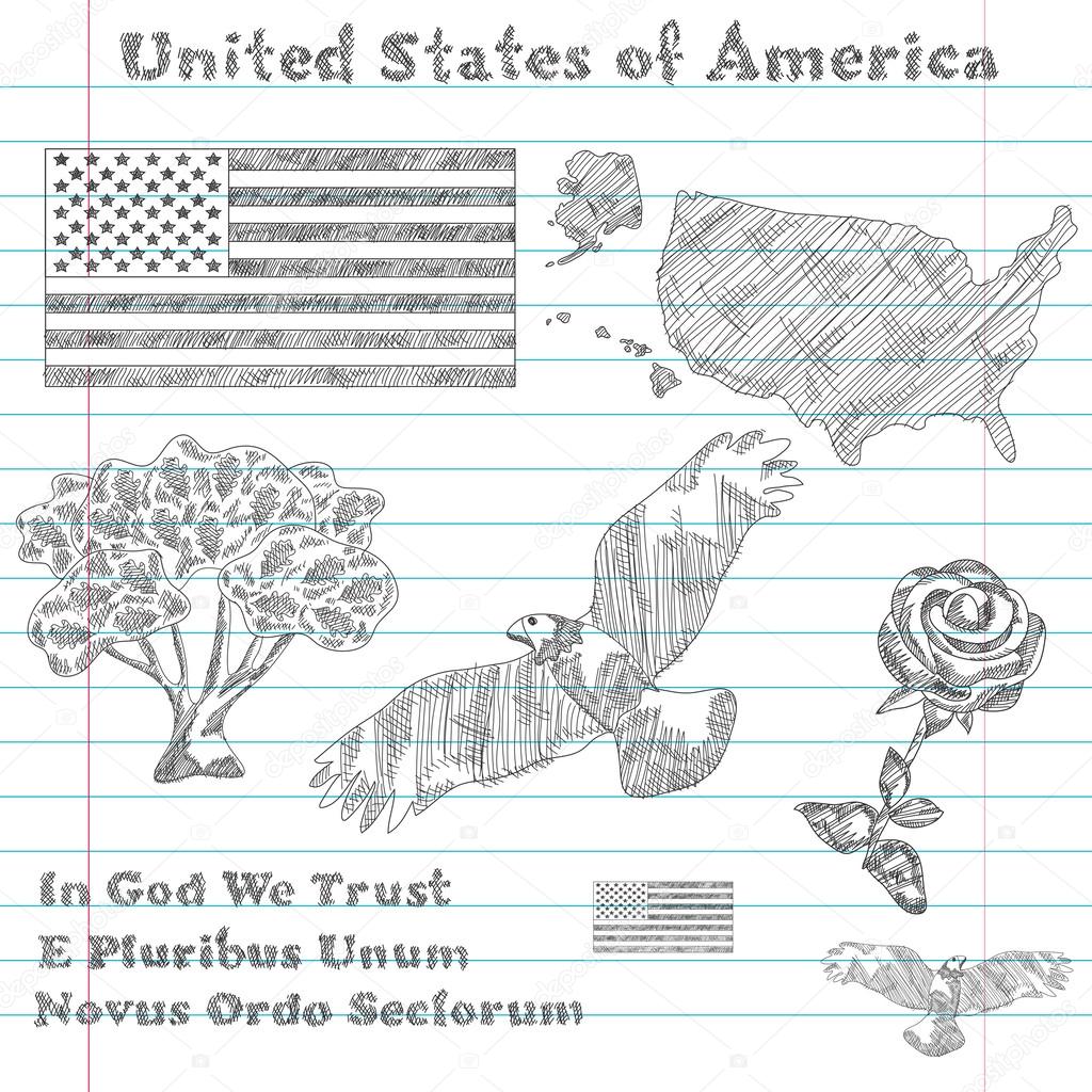 Estados Unidos de América símbolos boceto Vector de stock por ©Chantall ...