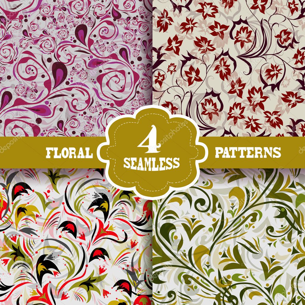Seamless patterns set Stock Vector by ©Chantall 48375007