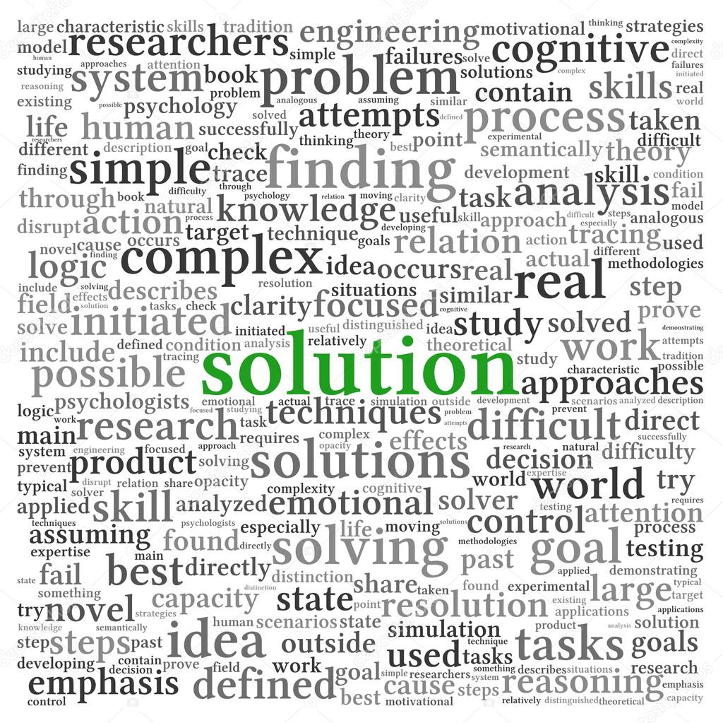 Solution concept in word tag cloud on white background Stock Photo by ...