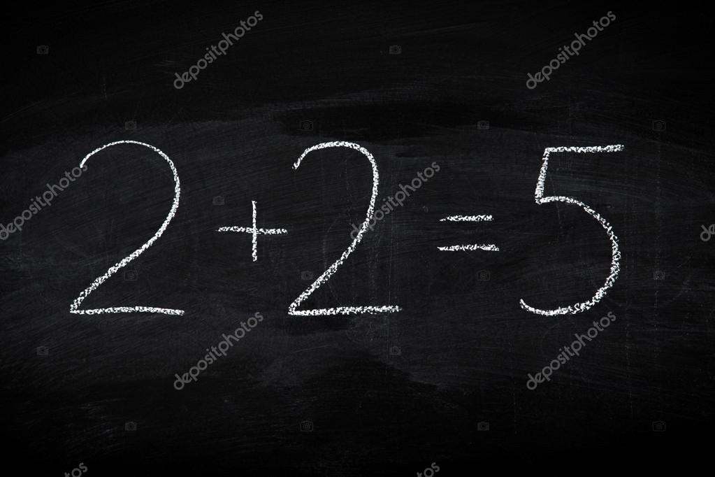 Mistake in math formula on chalkboard - education concept illustrated ...