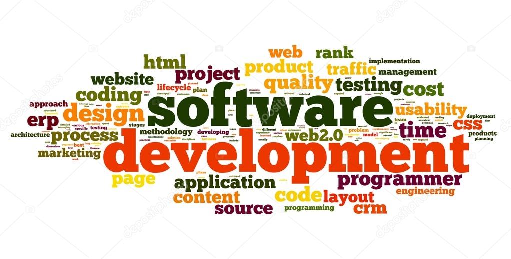 Software development concept in tag cloud — Stock Photo © olechowski ...