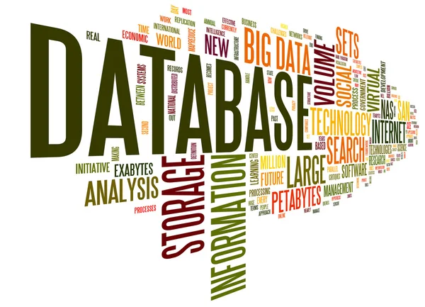 Database concept in word cloud Stock Photo by ©olechowski 35304477