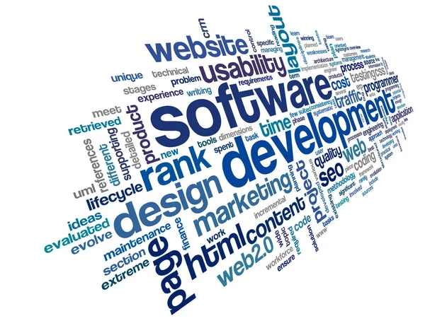 Software development concept in tag cloud — Stock Photo © olechowski ...