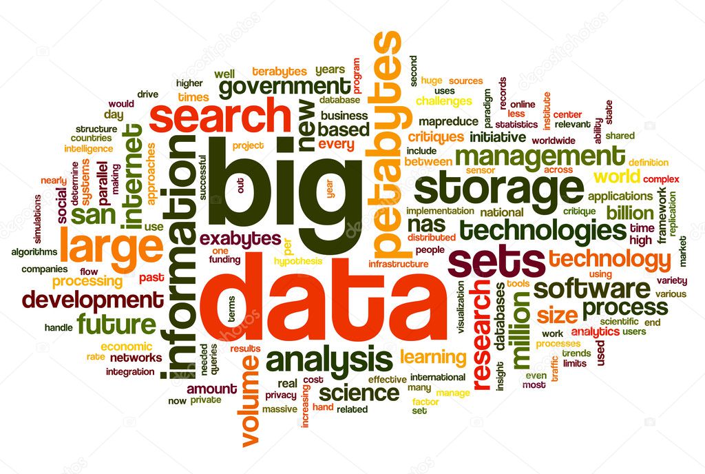 Big data concept in word cloud Stock Photo by ©olechowski 34475105