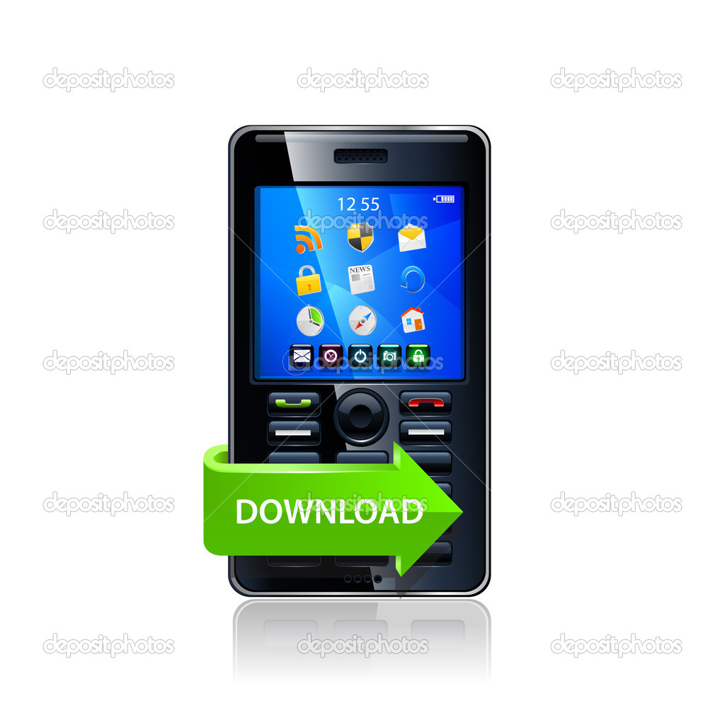 Mobile phone and red arrow. Vector Stock Vector Image by ©pokomeda ...