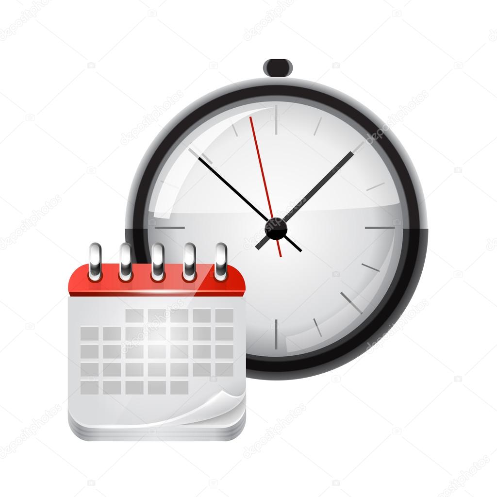 Vector calendar with a clock Stock Vector by ©pokomeda 41381309