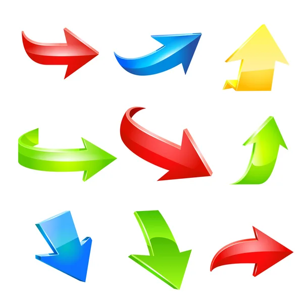 Set colorful arrow stickers. Vector illustration Stock Vector Image by ...