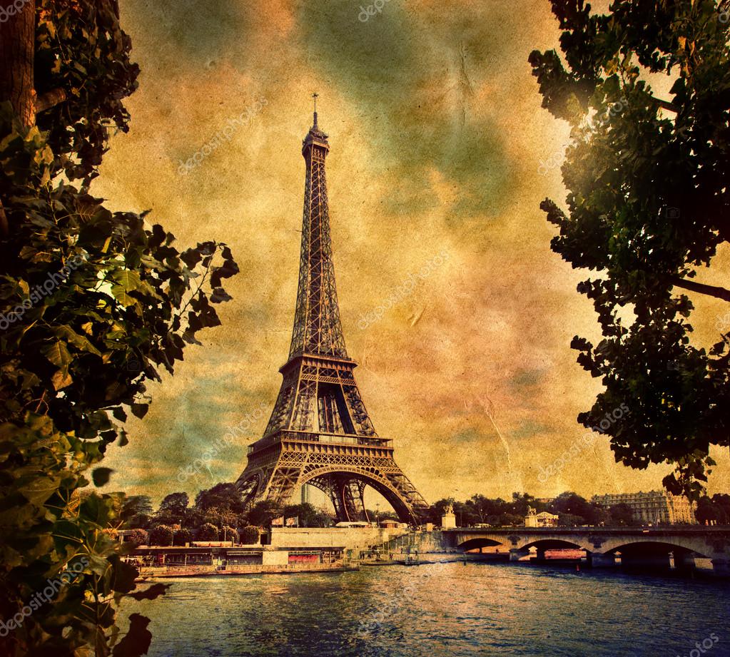 Eiffel Tower in Paris, Fance in retro style. — Stock Photo © Photocreo ... Eiffel Tower in Paris, Fance in retro style. — Stock Photo © Photocreo ...