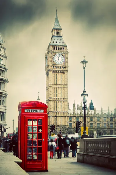 Red phone booth, Big Ben, the Union Jack flag Stock Photo by ©Photocreo ...