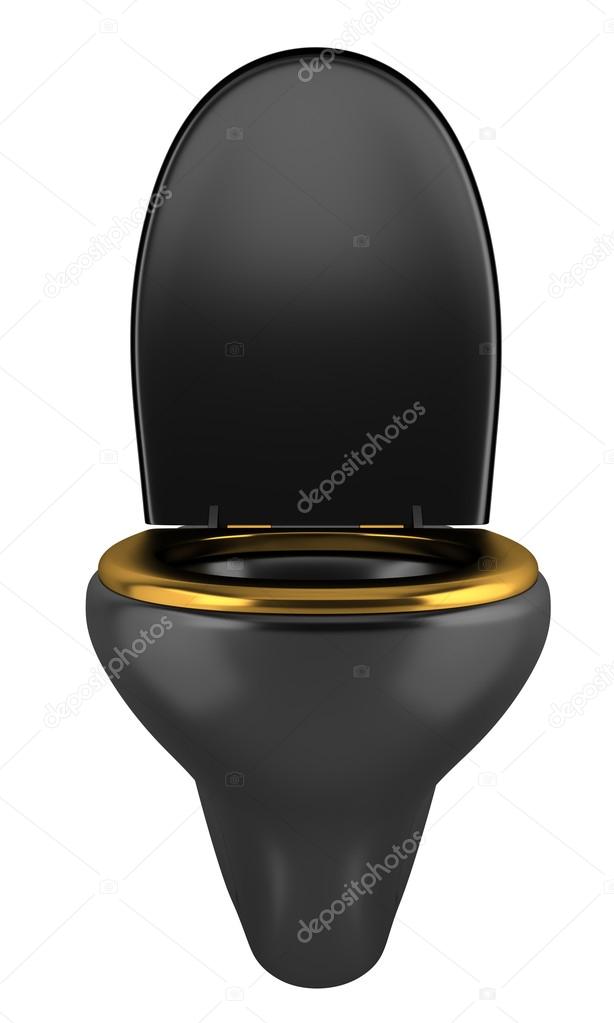 Black toilet bowl isolated on white background — Stock Photo © tiler84 ...