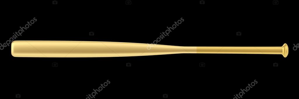 Golden baseball bat isolated on black background Stock Photo by ...