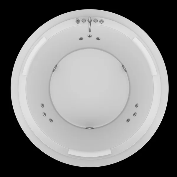 Top view of modern round bathtub isolated on white background Stock ...