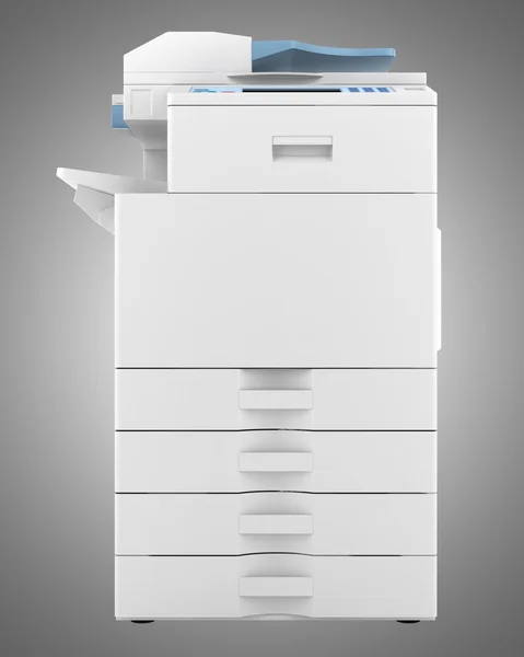 Modern office multifunction printer isolated on white background Stock ...