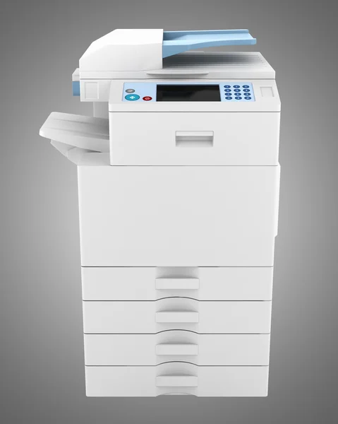 Modern office multifunction printer isolated on white background Stock ...
