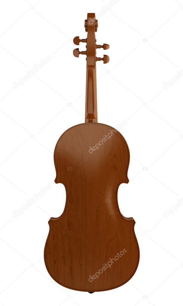 Back view of brown violin isolated on white background Stock Photo by ...