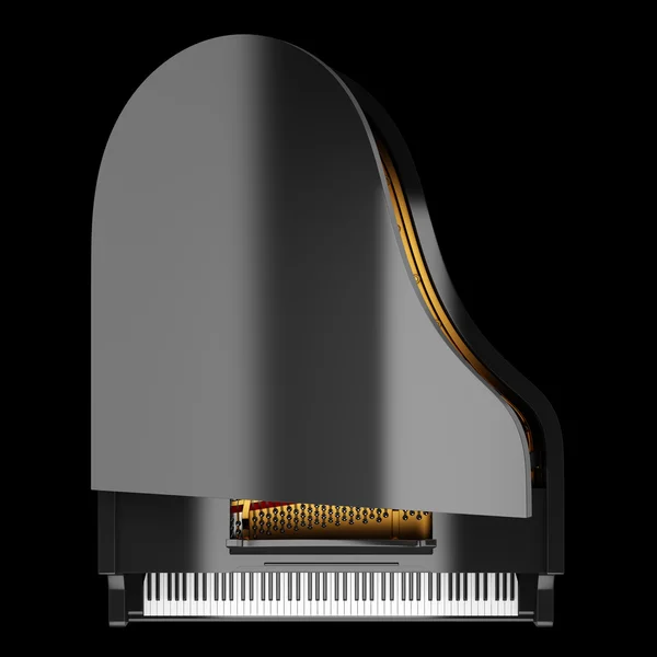 Top view of black grand piano isolated on white background Stock Photo ...