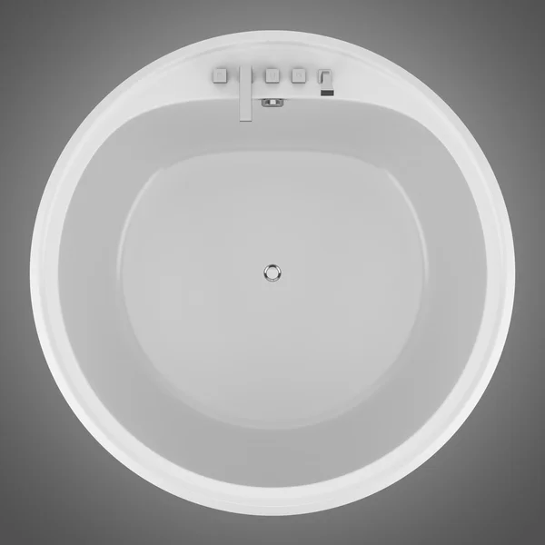 Top view of modern round bathtub isolated on white background Stock ...