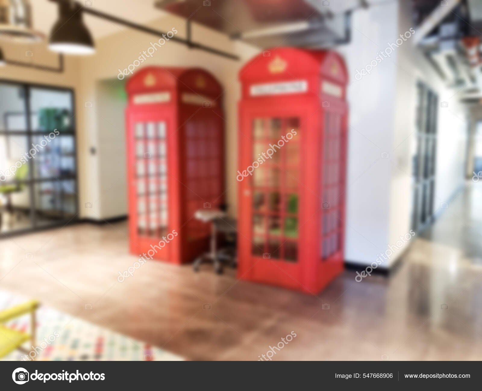 Lounge Seating Area Phone Booths Blurred Background Stock Photo by ...