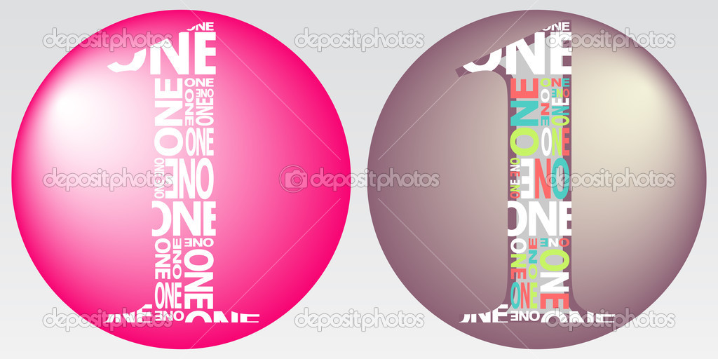 Number One Filled with Colourful Words. Vector Stock Vector Image by ...