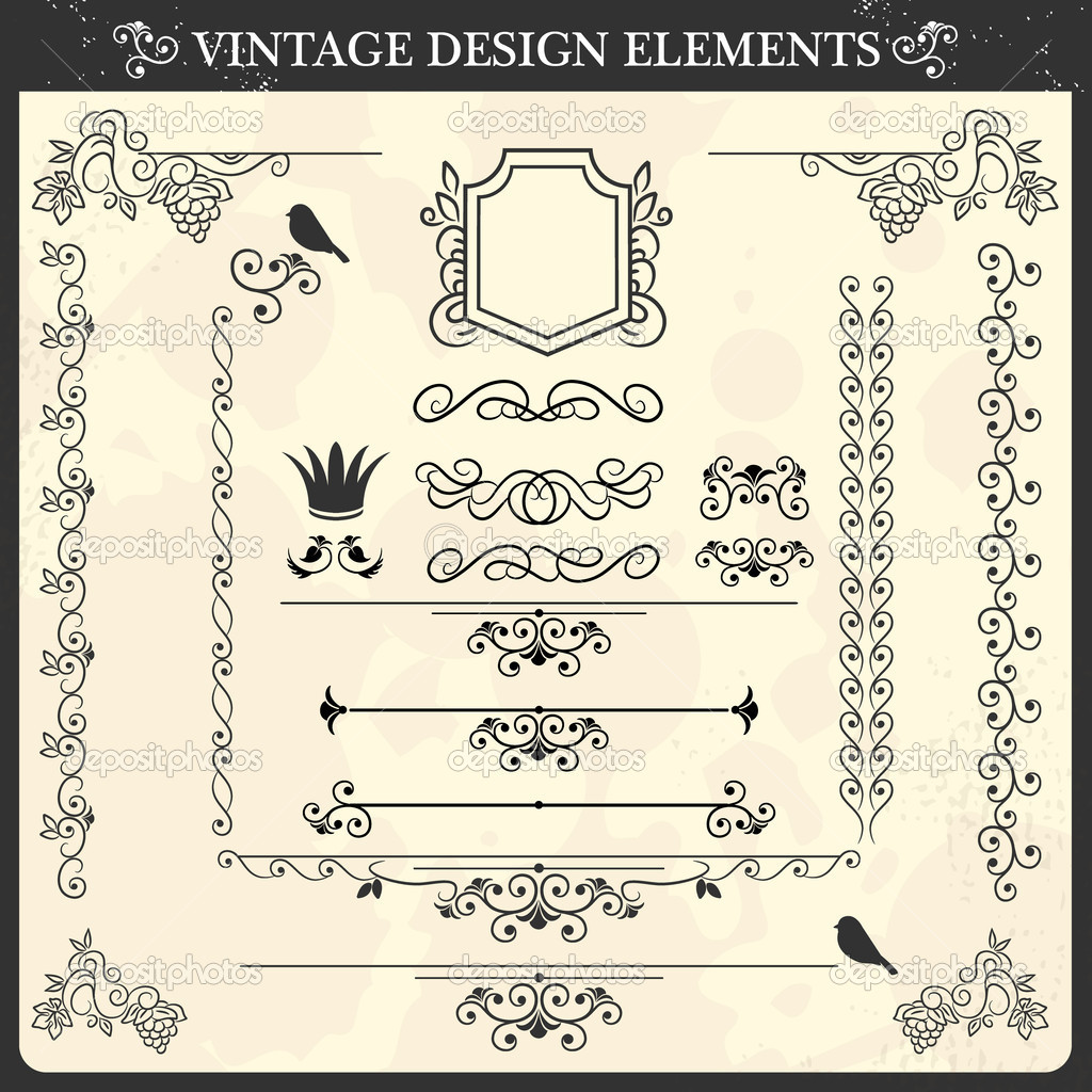 Vintage ornament set. Vector illustration Stock Vector by ©Alekksall ...