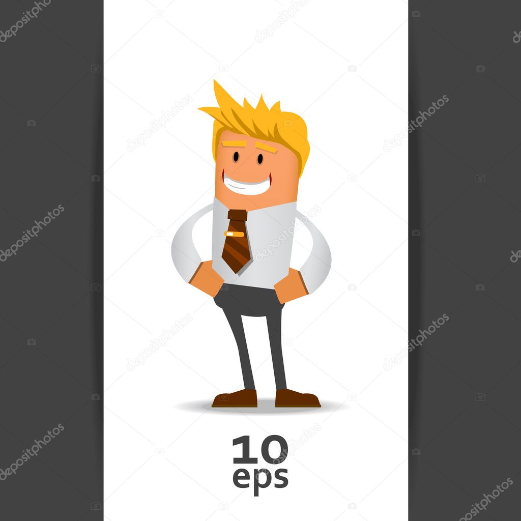 Happy office manager. Vector illustration 10 eps — Stock Vector ...