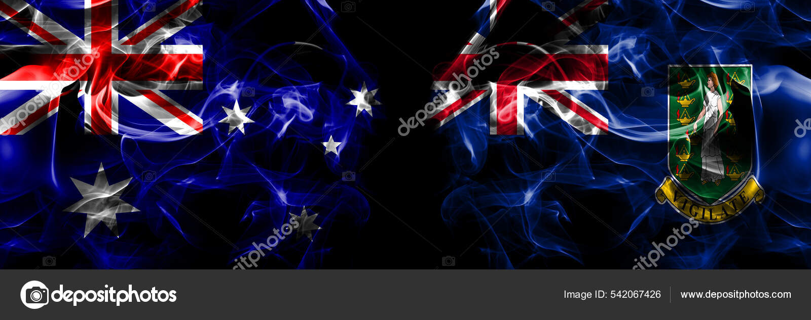 Flags Australia Australian Britain British Virgin Islands Smoke Flag ...