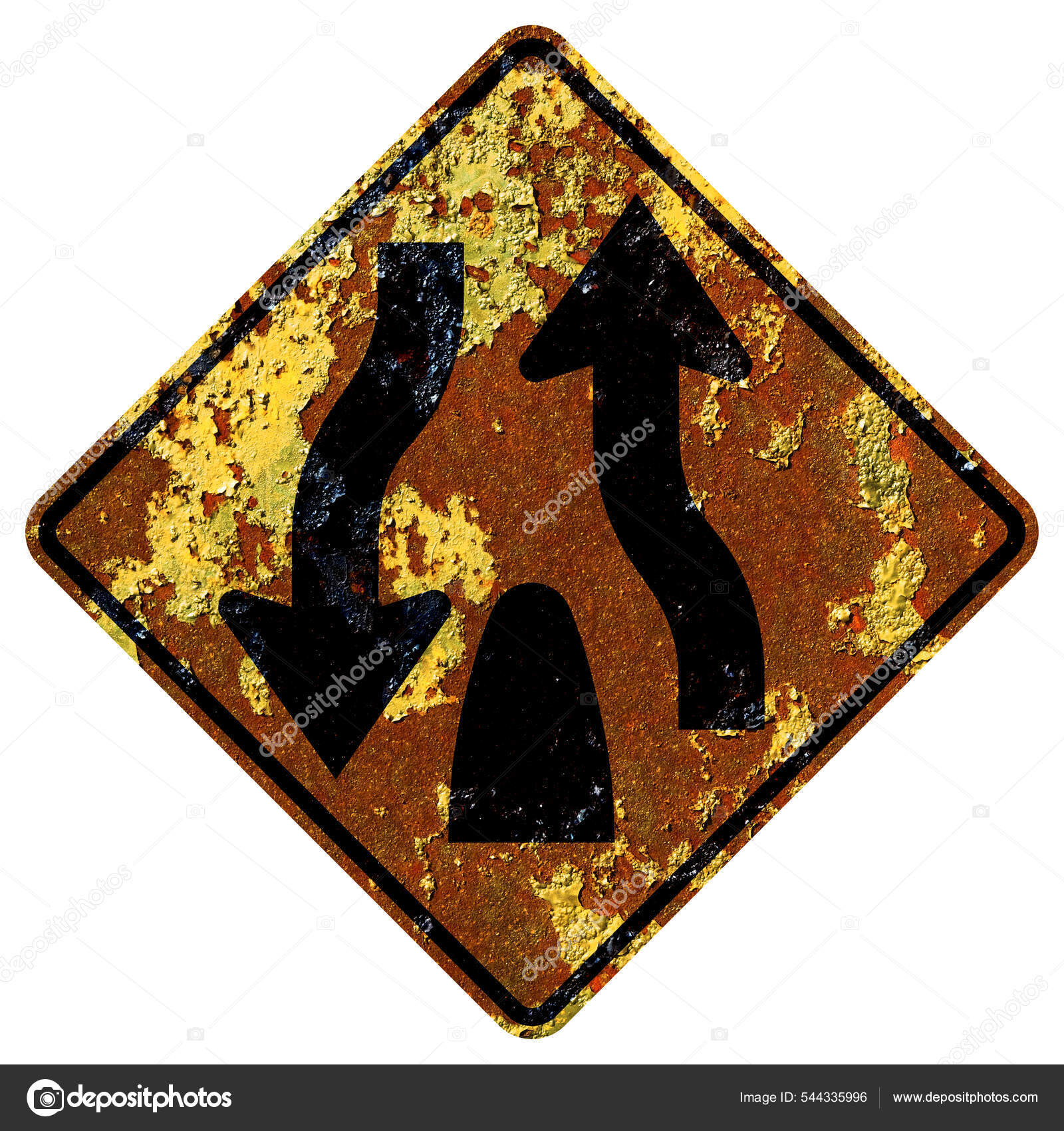 Divided Highway Ends Sign