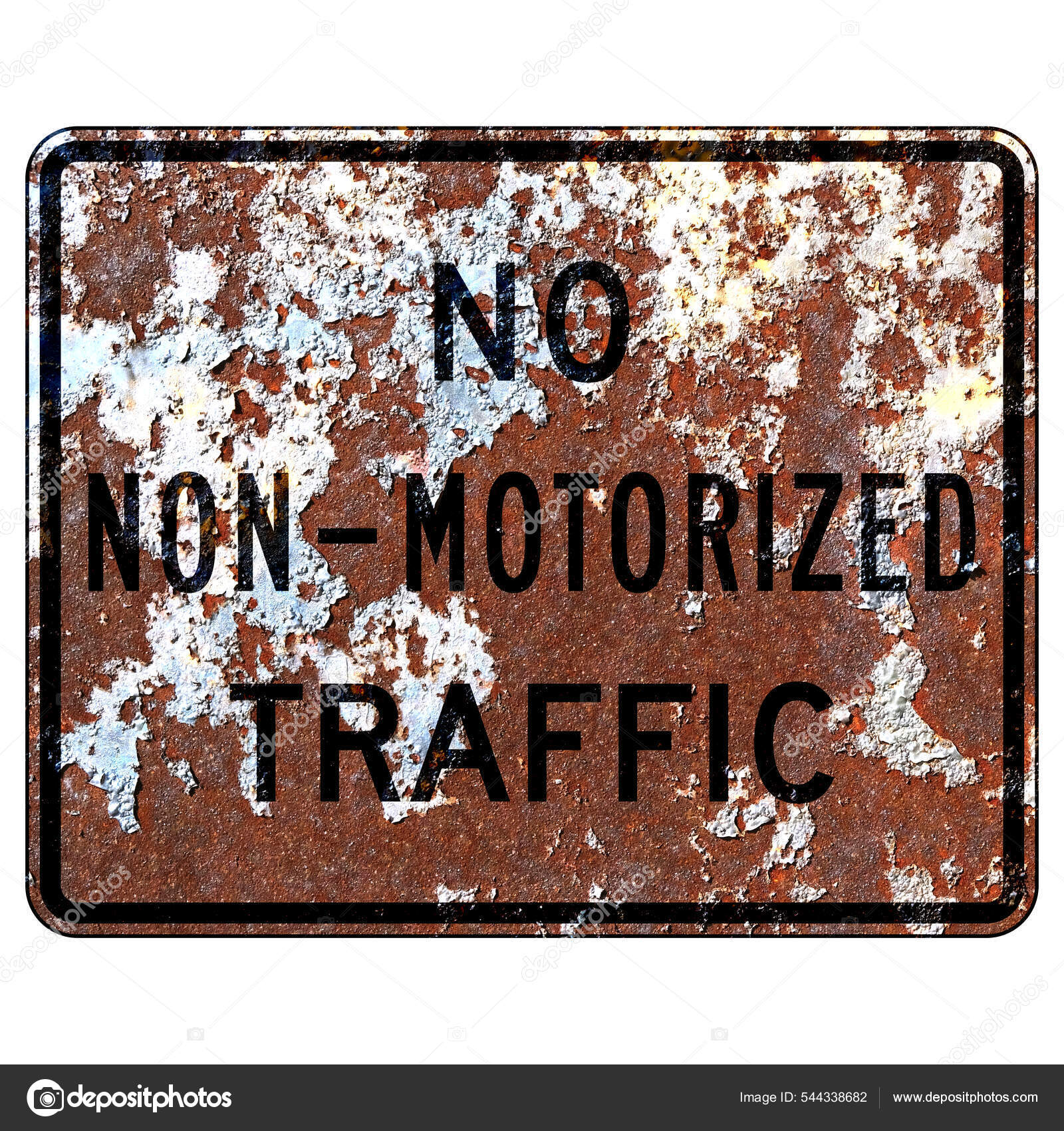 Old Rusty American Road Sign Non Motorized Traffic — Stock Photo ...