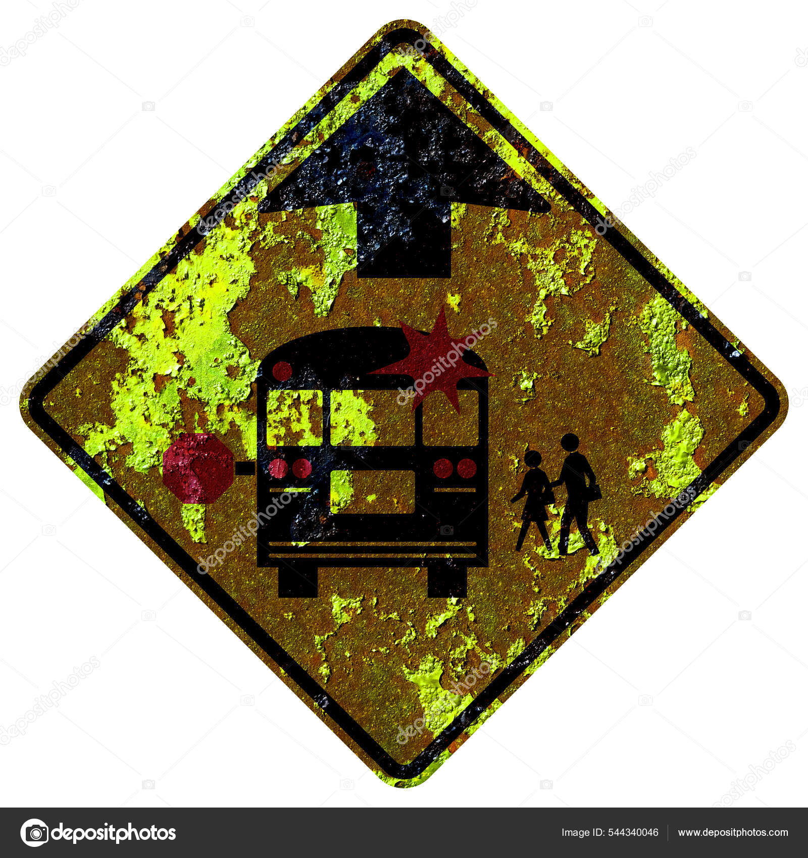 School Bus Stop Ahead Sign