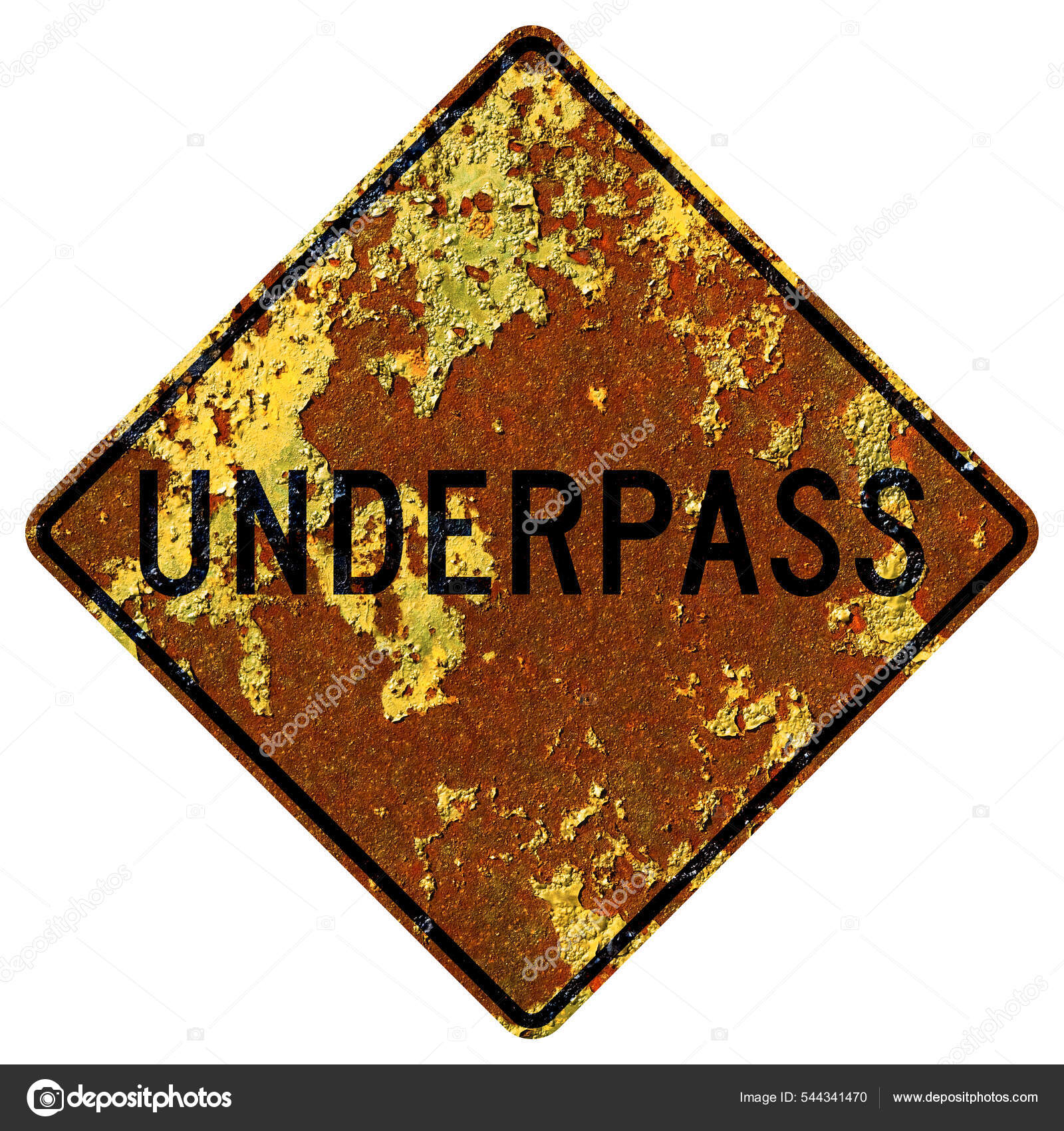 Old Rusty American Road Sign Underpass New York State — Stock Photo ...