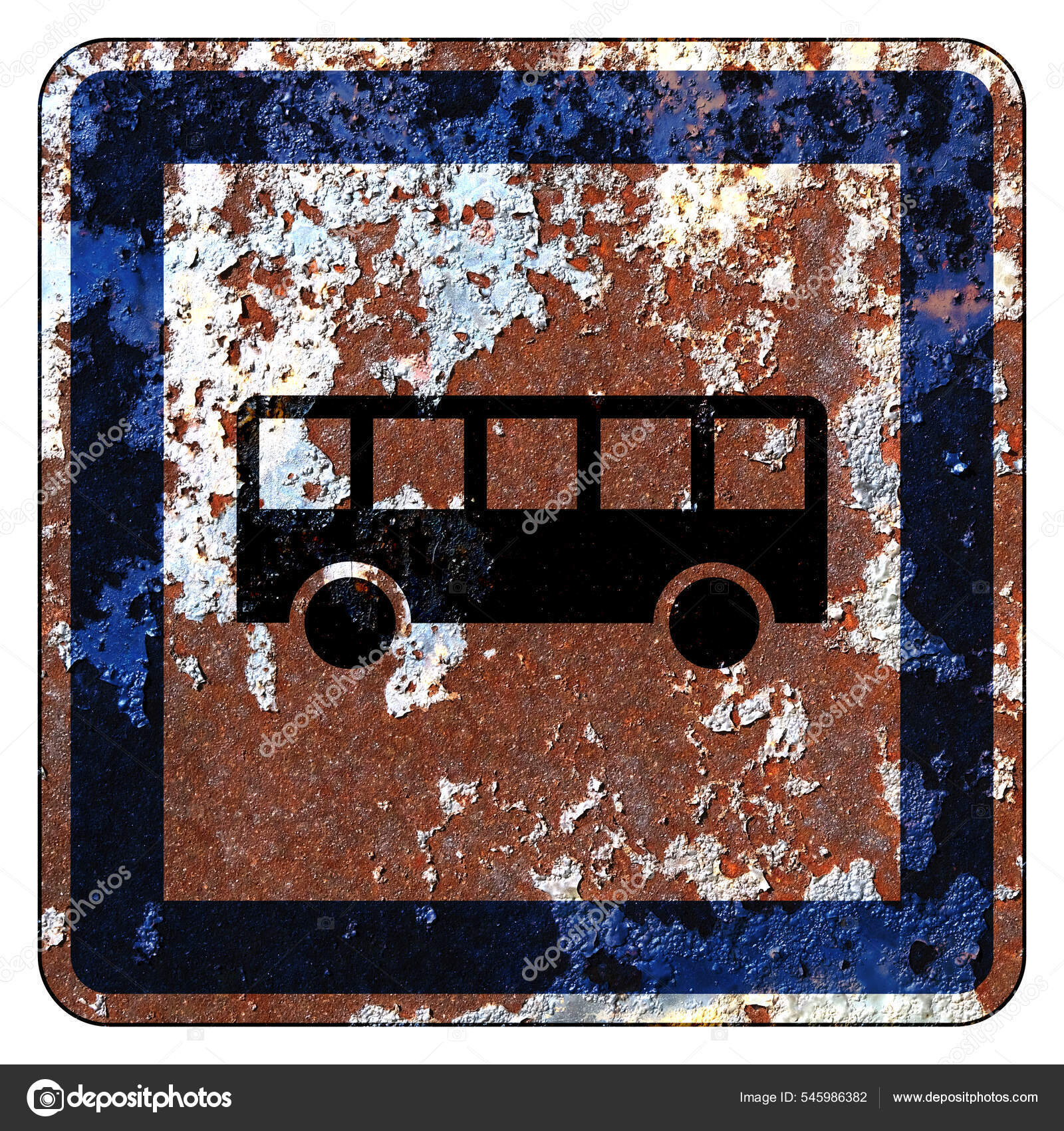 Old Grunge Road Sign Indication Sign Bus Stop — Stock Photo © vladem ...