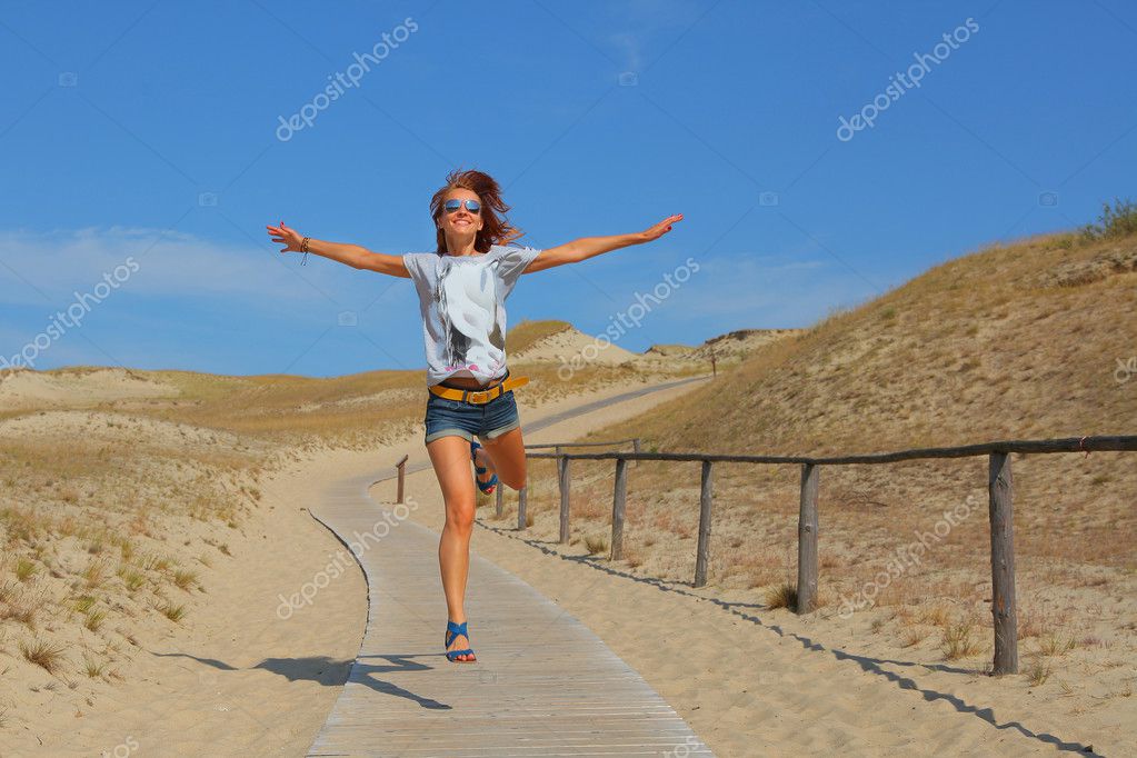 Woman jumping Stock Photo by ©LisaA85 29393263