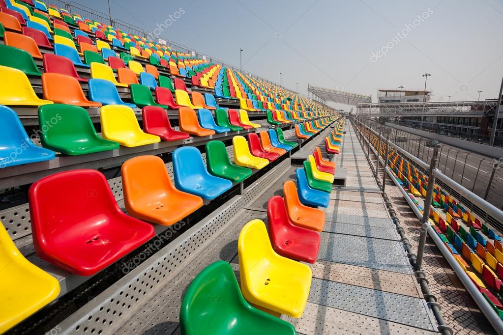 Seats for spectators for racing cars. Stock Photo by ©Stas_K 38884789