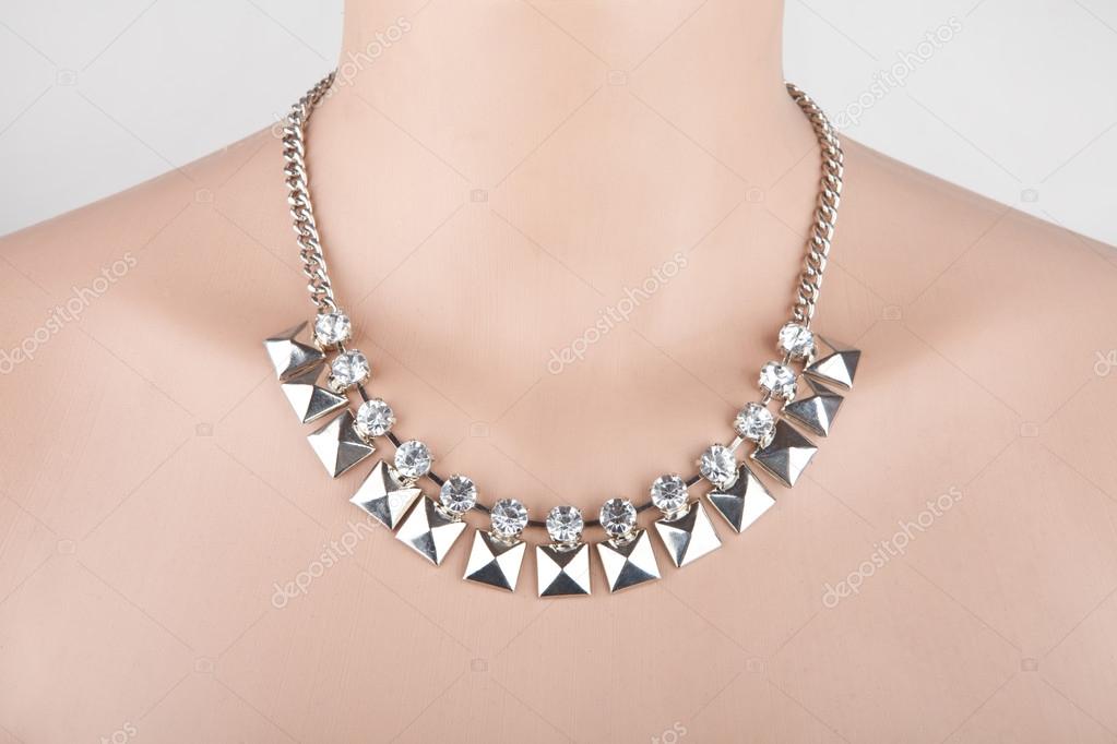 Beautiful silver statement necklace — Stock Photo © gsermek #38122189
