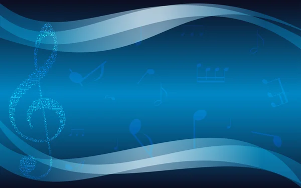 Blue musical background with notes and rays - vector Stock Vector Image ...