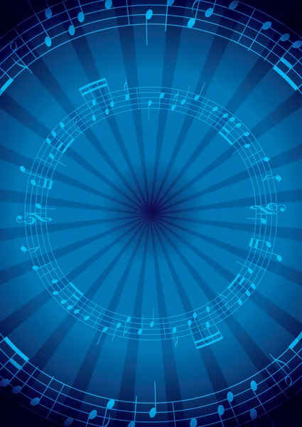 Bright blue music background with rays - vector Stock Vector Image by ...