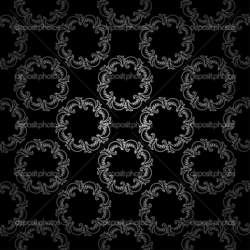 Black seamless pattern with silver elements - vector — Stock Vector ...