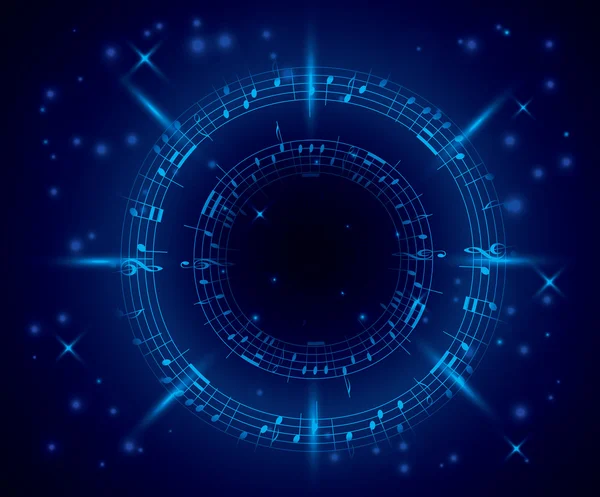 Blue musical background with notes and squares - vector Stock Vector ...