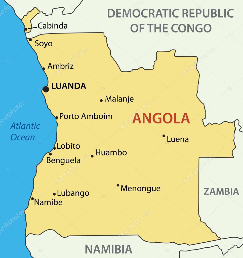 República de Angola - mapa vectorial 2025