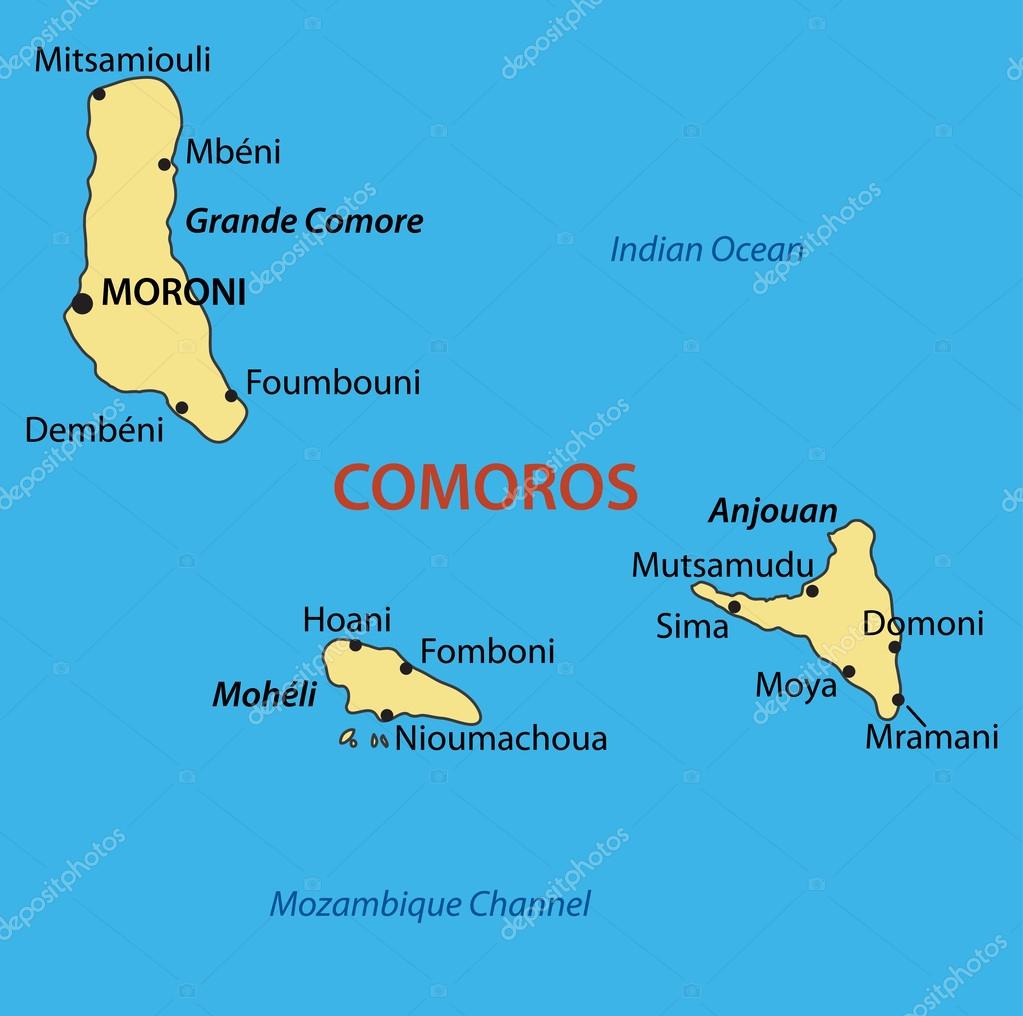 Comores Mapa Capital
