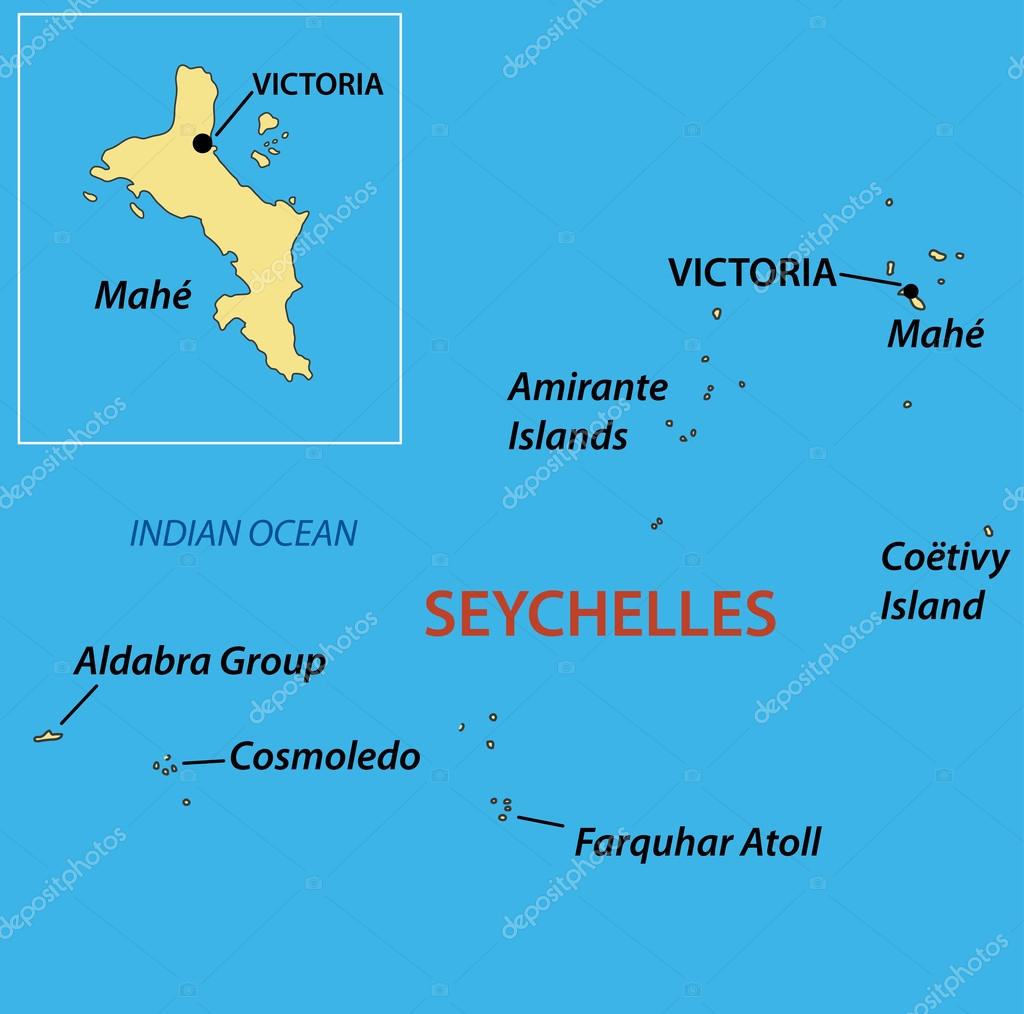 Republic of Seychelles - vector map Stock Vector by ©pavalena 49046395