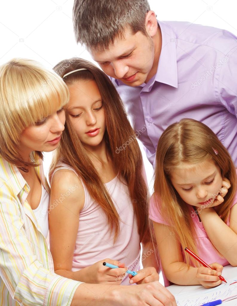 Nice family drawing — Stock Photo © juice_team #30938783