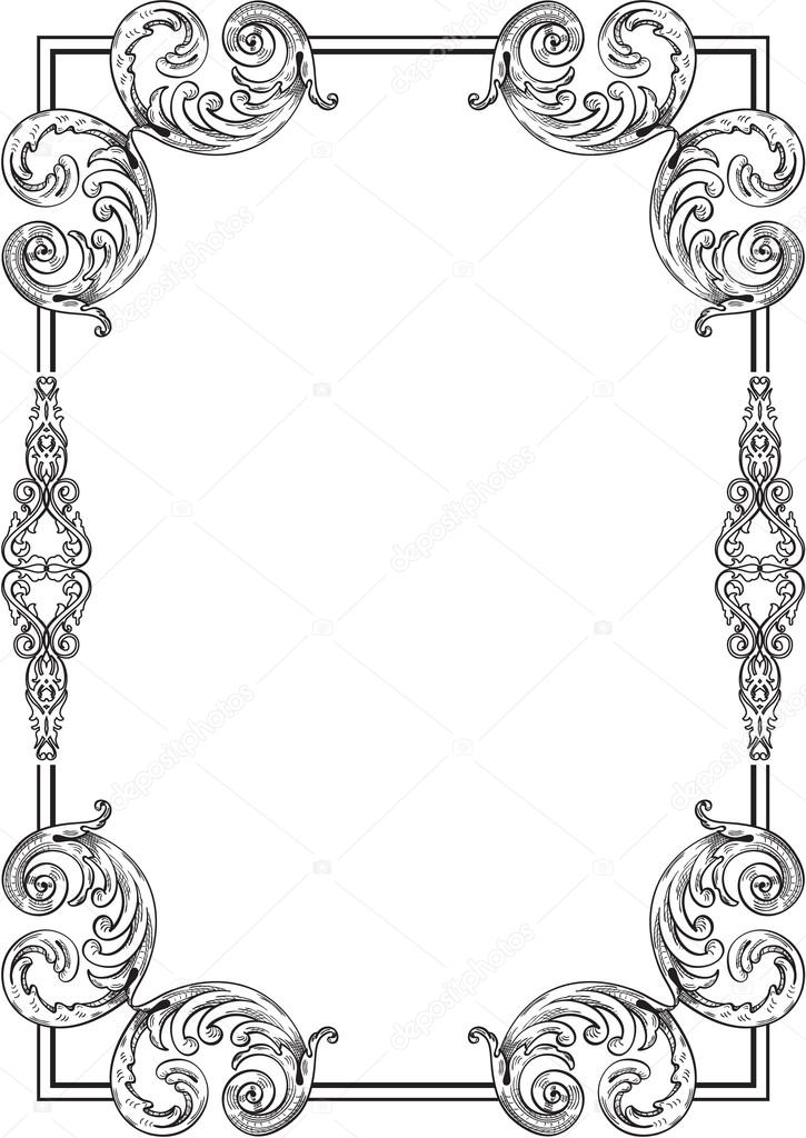 Baroque borders clip art | Baroque border — Stock Vector © buravtsoff ...