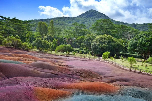 Main sight of Mauritius- Chamarel-seven-color lands. - Stock Image ...